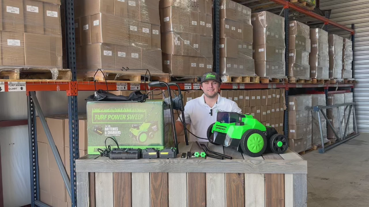 The Original #1 Battery Powered Turf Power Sweep – Turf Product Solutions